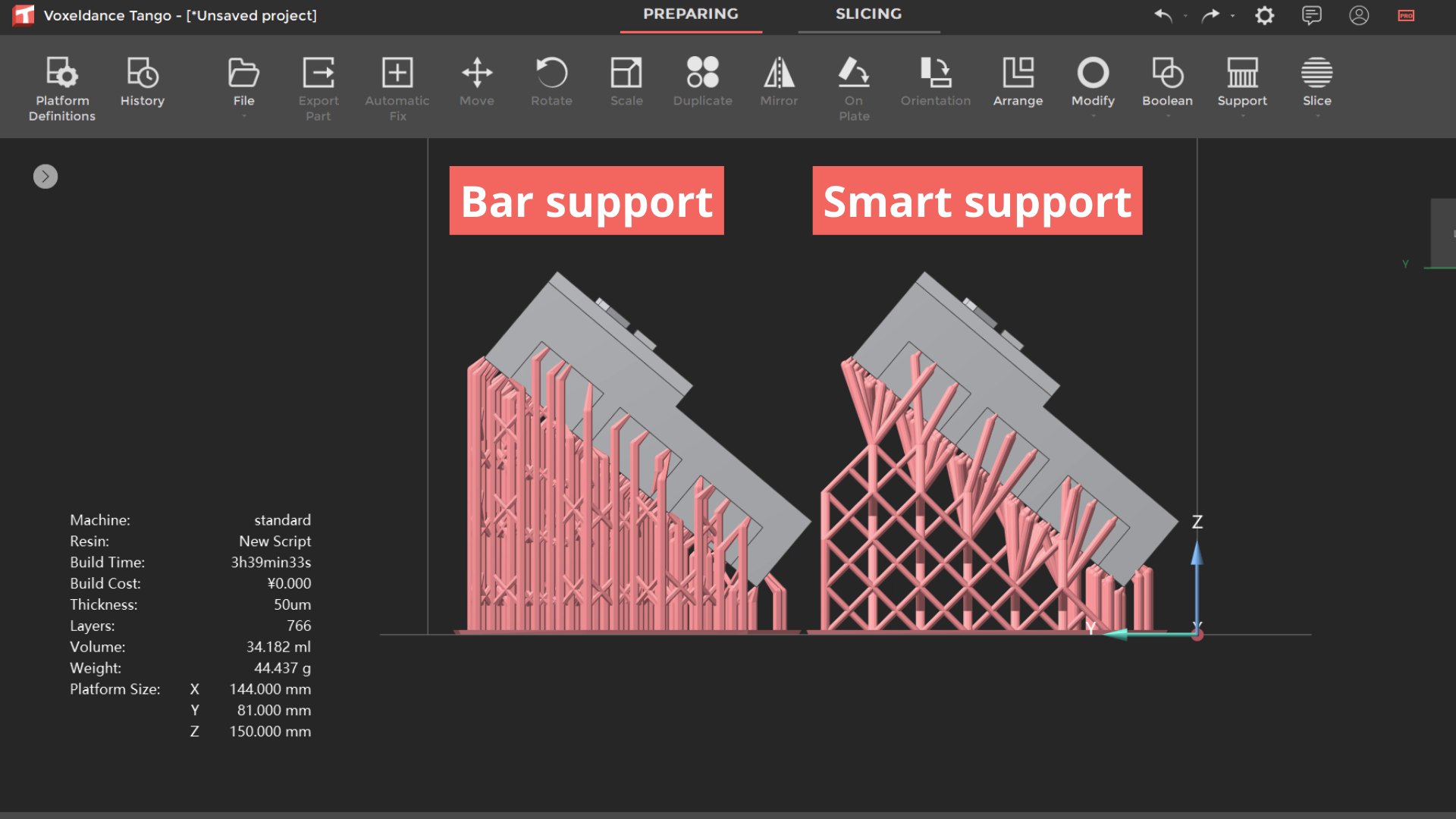 Tango slicer automatic support generation Part 1: How to use scripts-voxeldance