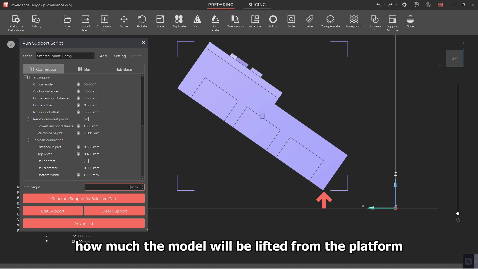 Tango slicer automatic support generation Part 1: How to use scripts-voxeldance